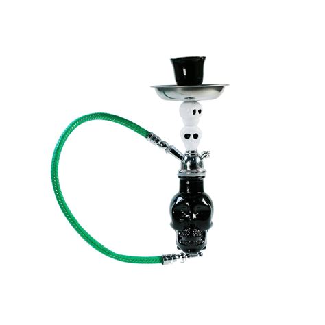 Mini Hookah With 2 Small Skulls And Large Black Skull Base Hookah