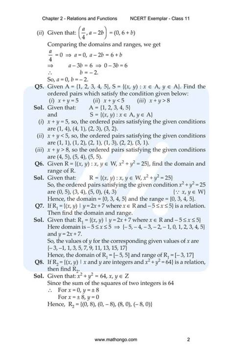 Ncert Exemplar For Class 11 Maths Chapter 2 Mathongo