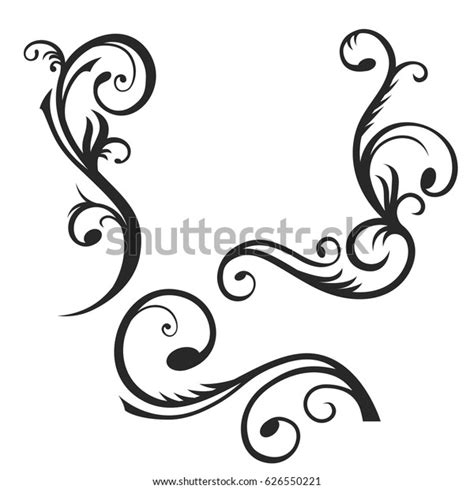 Set Floral Design Elements Vector Illustration 库存矢量图（免版税）626550221