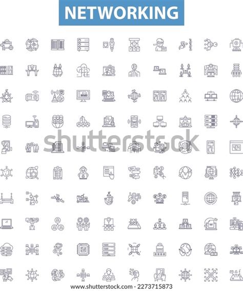 Networking Line Icons Signs Set Networking Stock Vector Royalty Free 2273715873 Shutterstock