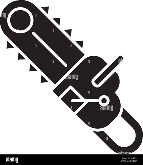 Scie électrique Icône Noire Vector Signe Sur Fond Isolé Scie
