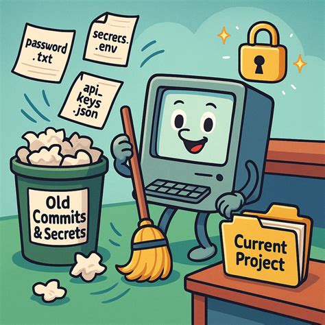 git guide to delete old commits and clear sensitive info from git