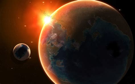 美麗的太空，地球，月亮，太陽 高清桌布 宇宙 電腦桌布預覽