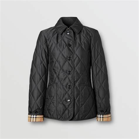 Diamond Quilted Thermoregulated Jacket In Black Burberry® Official