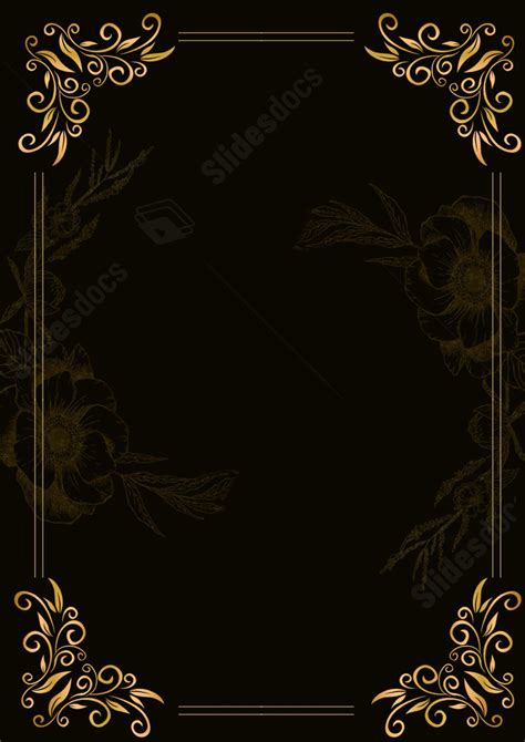 Border With A Pattern Of Black Gold Page Border Background Word