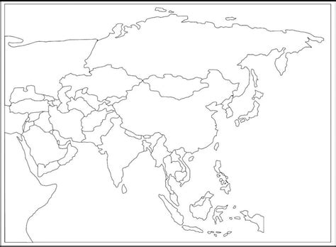 Mapa Mudo De Asia Para Rellenar