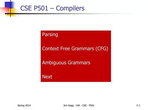 Ppt Cse P501 Compilers Powerpoint Presentation Free Download Id