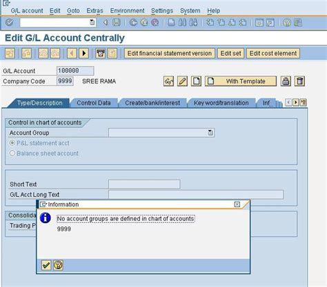 Error No Account Groups Are Defined In Chart Of Accounts