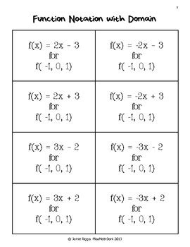 Function Match Up Matching Functions Graphs Mappings Tables And Notation Teaching Math