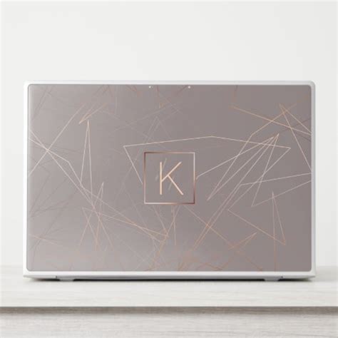 Modern Rose Gold Monogram Hp Laptop Skin Zazzle