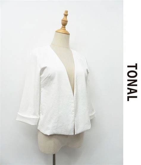N187美品 Tonal トーナル ノーカラージャケット 36 白 メルカリ