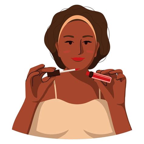 Women Applying Lipstick 55650994 Vector Art At Vecteezy