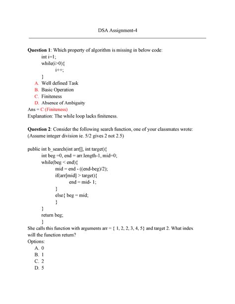 4dsa Assignment 4 Dsa Assignment 4 Dsa Assignment Question 1 Which Property Of Algorithm