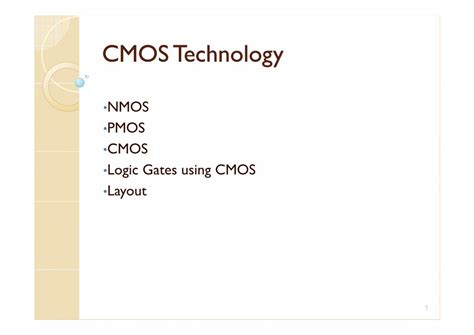 PDF Cmos T Upongsak Ee Engr Tu Ac Th Le242 Doc Cmos Pdf CMOS Logic Gate Structure CMOS