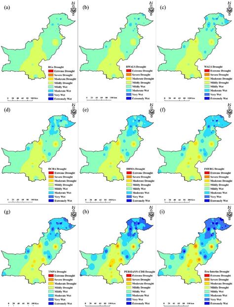 Spatial Distribution Of Drought Index Spi 3 Across Pakistan During Download Scientific