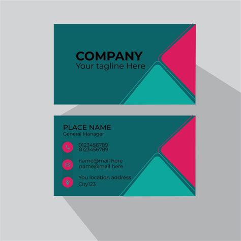 Business Card Template With Pink And Green Colors 71867277 Vector Art