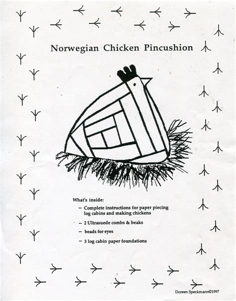 Doreen Speckmann Norwegian Chicken Pincushion Vintage Sewing Patterns Fandom