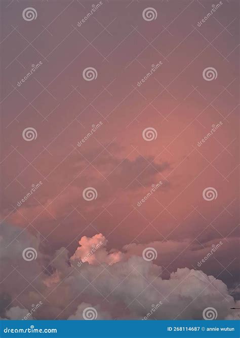 Pink Cloudy Sky Stock Image Image Of Afterglow Storm 268114687