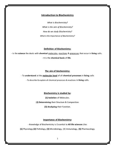 Solution Sheet 1 Biochemistry Organization Of Life Studypool