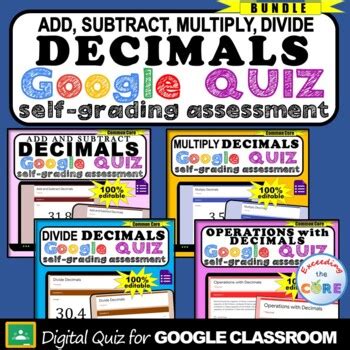 DECIMAL OPERATIONS Assessment Digital Bundle GOOGLE Distance Learning