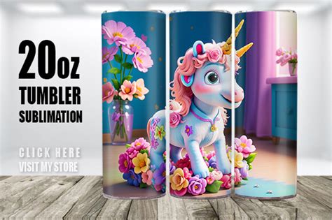 D Unicorn Tumbler Wrap Png Sublimation Graphic By Bliss Wraps Creative Fabrica