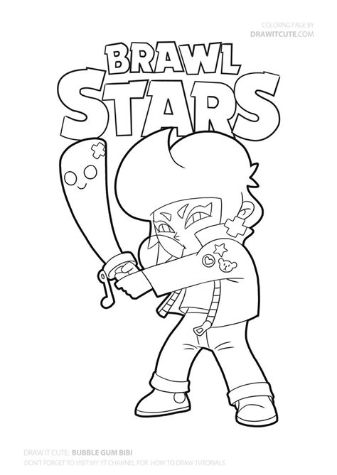 Bouble Gum Bibi From Brawl Stars Fanart Coloringpages