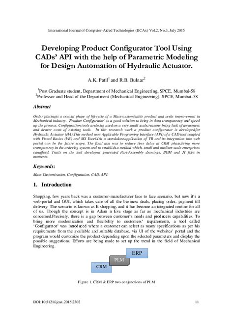 Pdf Hydraulic Actuator Configurator Tool Using Cad Api
