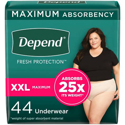 Depend Fresh Protection Incontinence Underwear Xxl White