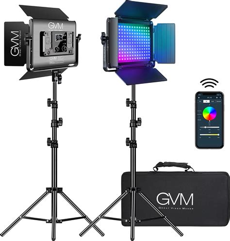 Luz de video LED GVM RGB con kits de iluminación Chile Ubuy