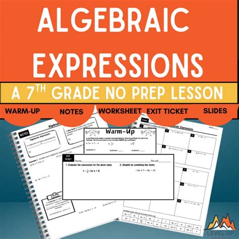 Algebraic Expressionsevaluate Combine Like Terms Notes Self Checking