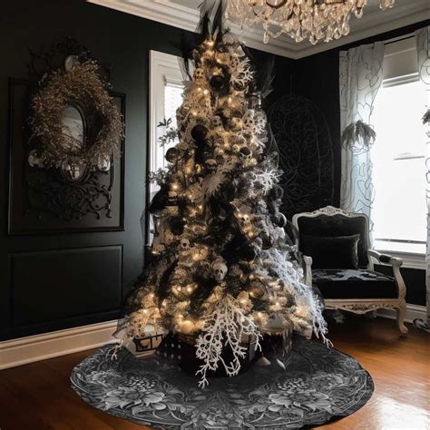 Dark Academia Gothic Botanical Floral Witchy Christmas Tree Skirts