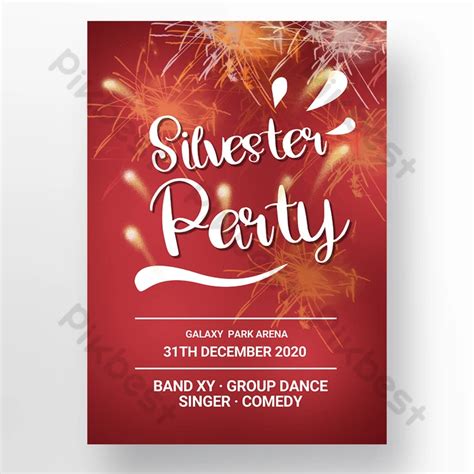 빨간색 미니멀 한 신년 파티 카니발 축제 포스터 판촉 템플릿 Png Psd 무료 다운로드 Pikbest
