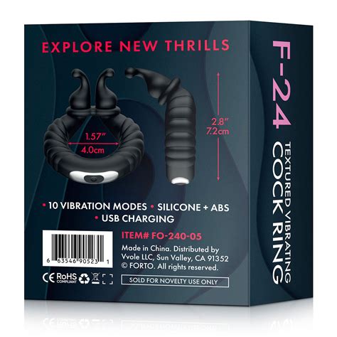 Forto F 24 Textured Vibrating Cock Ring Black