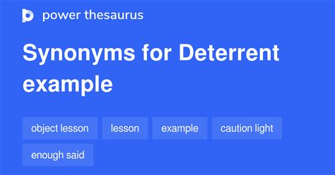 Deterrent Example Synonyms 69 Words And Phrases For Deterrent Example