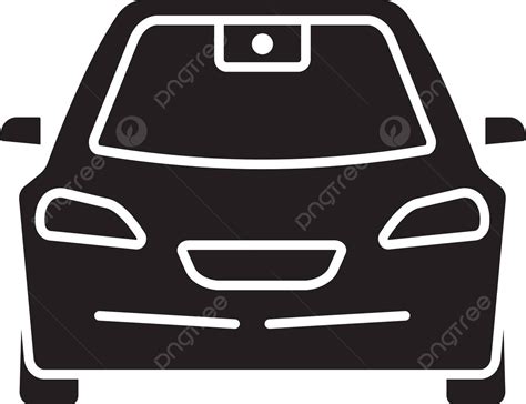 Mobil Otonom Dengan Kamera Video Ikon Glyph Mobil Rfid Depan Vektor