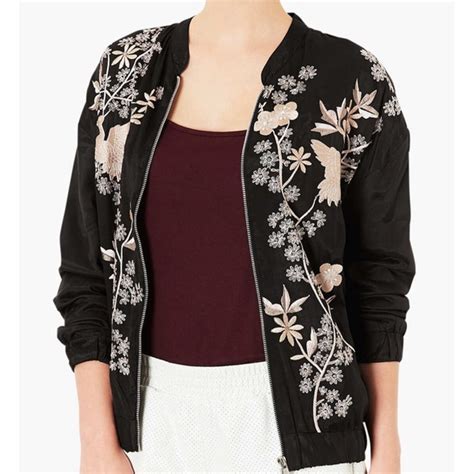 Topshop Jackets And Coats Topshop Chinoiserie Flower Bomber Jacket
