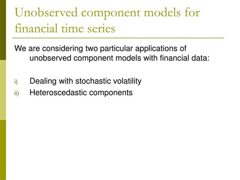 Ppt Chapter 2 Unobserved Component Models Powerpoint Presentation