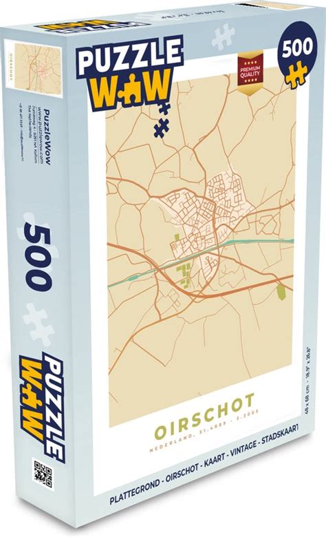 Puzzel Plattegrond Oirschot Kaart Vintage Stadskaart