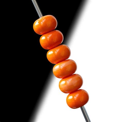 Orange Lampwork Beads Etsy