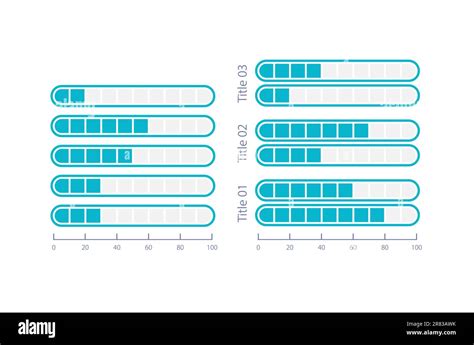 Horizontal Progress Infographic Chart Design Template Set Stock Vector
