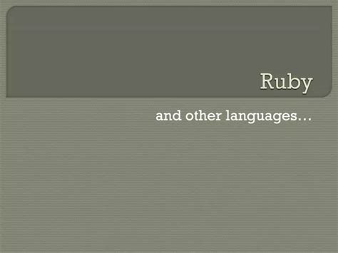 Ppt Ruby Powerpoint Presentation Free Download Id2273008