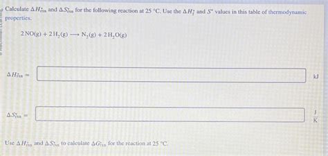 solved calculate Δhr˙n and Δsrmn∗ for the following reaction