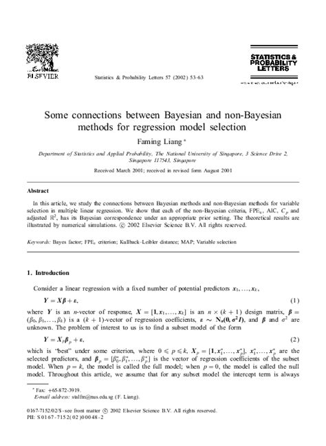 Pdf Some Connections Between Bayesian And Non Bayesian Methods For