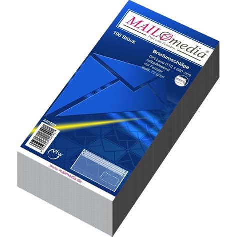MAILmedia Briefumschlag Offset weiß DIN Lang mit Fenster 3 56