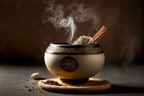 Premium Photo Asian Meditative Mantra Tibetan Singing Bowl With Smoke
