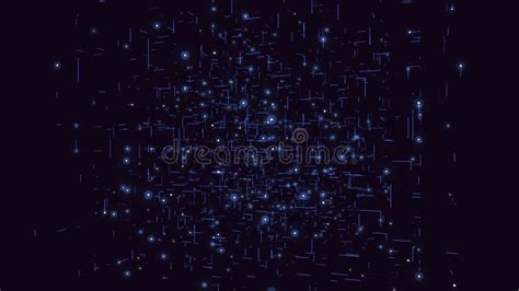 Futuristic Matrix Cube With Blue Grid And Dots In Galaxy Stock Footage Video Of Electricity