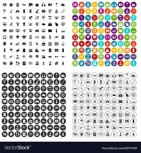 100 Software Icons Set Variant Royalty Free Vector Image