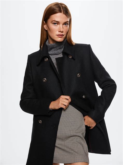 Buy Mango Women Black Solid Longline Overcoat Coats For Women 19813324 Myntra