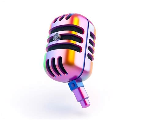 Retro Microphone Isolated On White Background Premium AI Generated Image