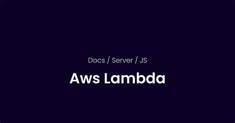 Aws Lambda Node Js Quick Start
